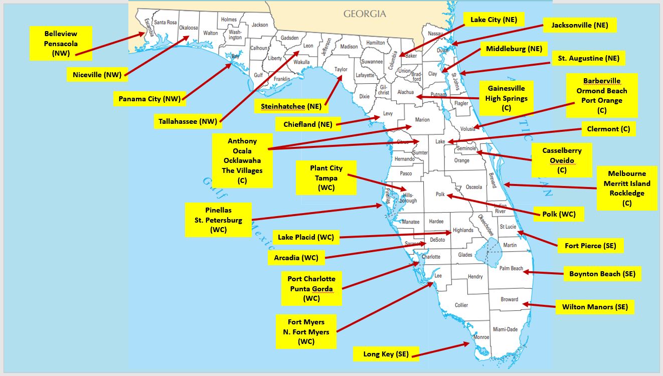Locate Clubs by Area