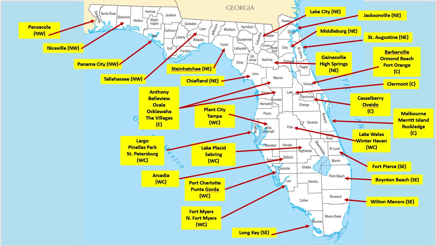 Locate Clubs by Area